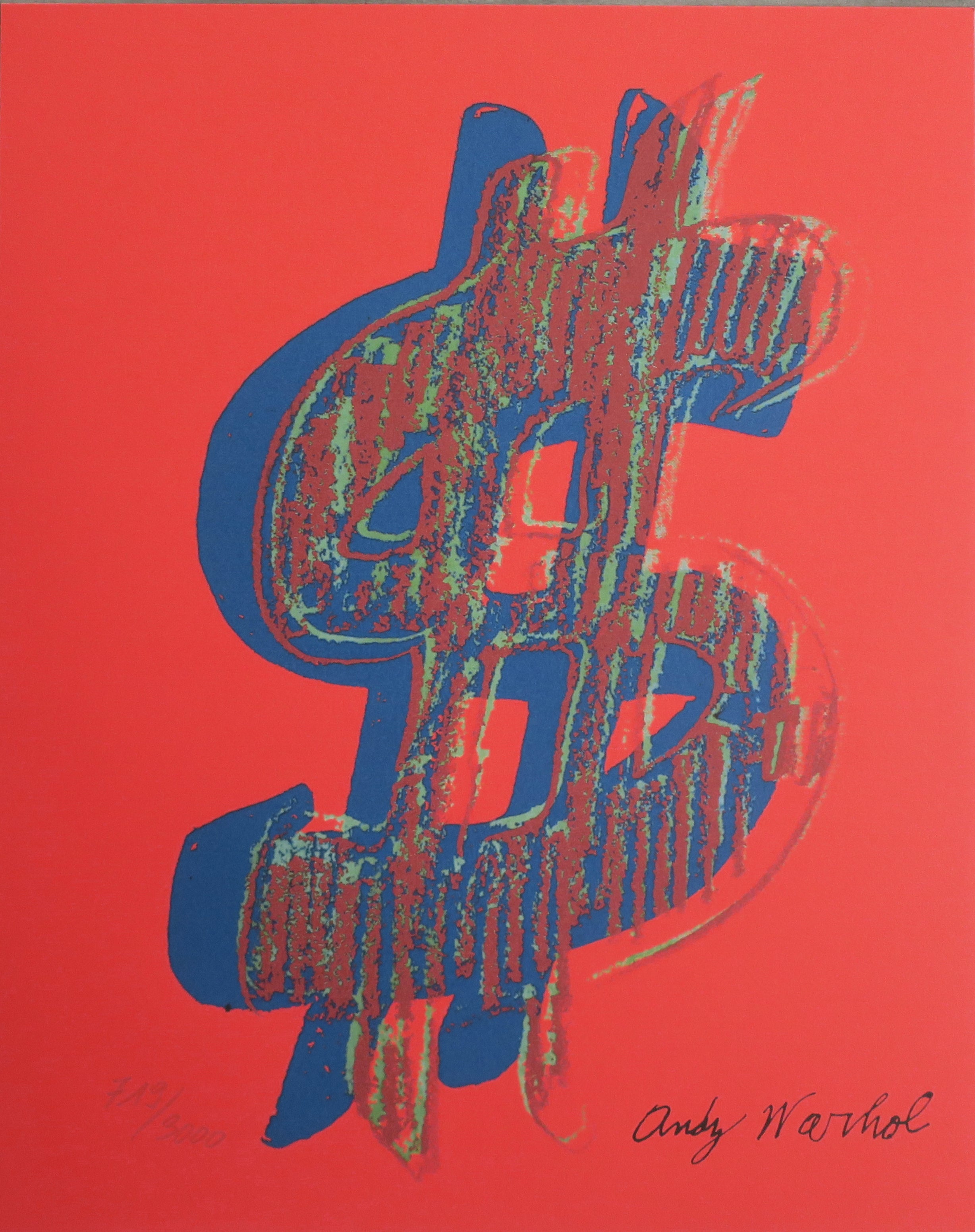 Andy Warhol Lithograph Dollar Bill Sign red – newPOPart Gallery